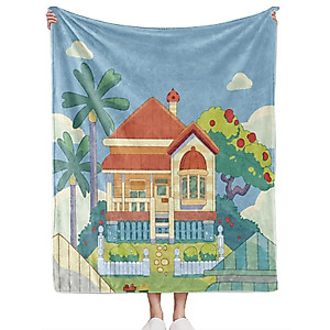 CUVYEU Blue Blanket Blanket Girls Boys Throw Blanket Blue House Blanket for Room Decor Bedding Sofa 50"x60"