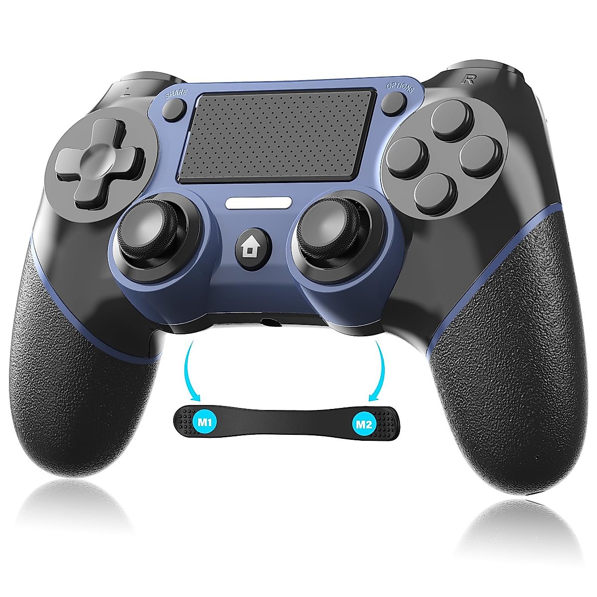 Niacop P4 Controller, play-station 4 controller with Macro Programming Function, Dual Vibration, Turbo 3-level adjustable, 3.5MM headphone jack etc., [2023 Latest Upgrade]