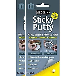 Sticky Putty- Reusable Museum & Gallery Quality Adhesive Putty,- 2 Pack