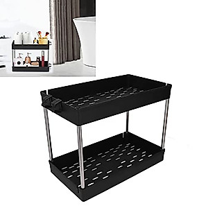 2 Tier Storage Shelf, Easy Assembly Floor Organizer Rack Stable Multifunctional for Dormitory for Office