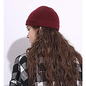 ROYBENS 2pcs Swag Wool Fisherman Beanies for Men, Knit Short Watch Cap Winter Warm Hats