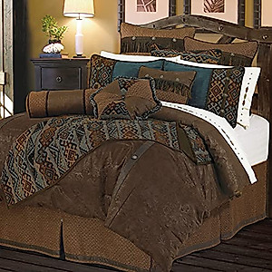 HiEnd Accents Del Rio Southwestern Chocolate Faux Leather Envelope Throw Pillow w/ Fringe & Concho