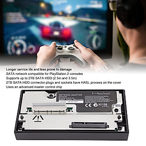 SATA Interface Network Adaptor, for PS2 Game Console, HDD Hard Disk Adapter, with 8MB FMCB V1.966 Memory Card, Supports 2TB SATA HDDs, Anti Interference