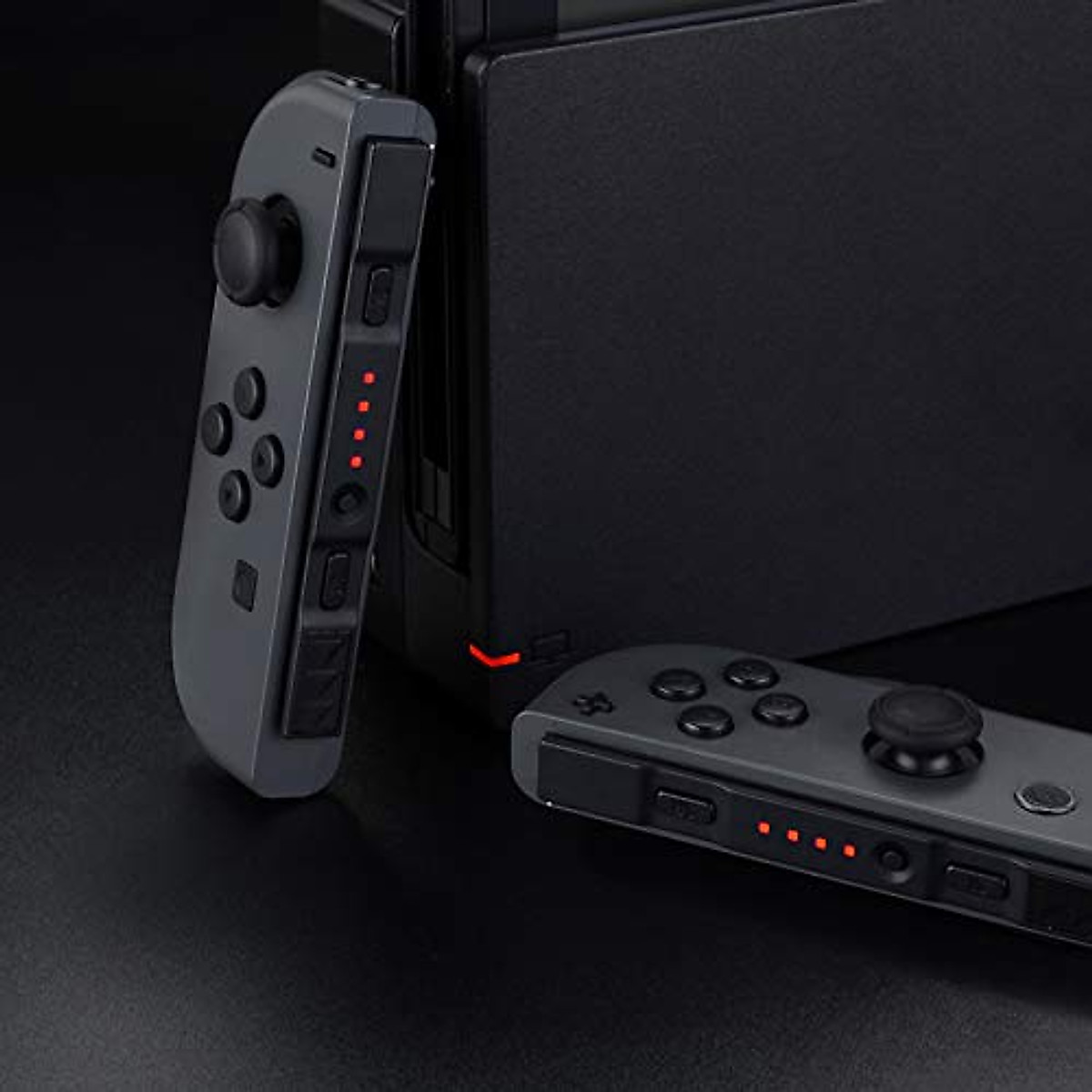 eXtremeRate Firefly LED Tuning Kit for Nintendo Switch Joycons Dock NS Joycon SL SR Buttons Ribbon Flex Cable Indicate Power LED - Red (Joycons Dock NOT Included)