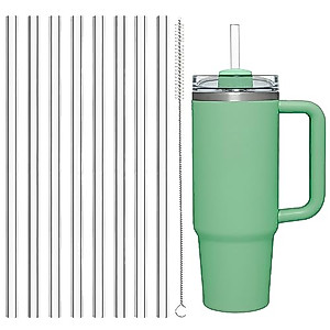 8 Pack Replacement Straw for Stanley Adventure Quencher 40 oz 30 oz Cup Tumbler, Reusable Straws for Stanley 40 oz & Simple Modern Tumbler with Handle, with Cleaning Brush for Stanley Cup Accessories
