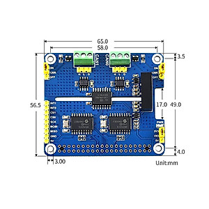 Coolwell Waveshare 2-Channel Isolated CAN Bus Expansion HAT for Raspberry Pi Series Boards MCP2515 + SN65HVD230 Dual Chips Solution Multi Allows 2-CH CAN Communication