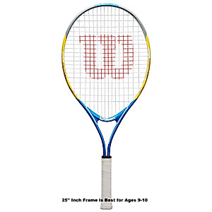 Wilson US Open 23 Junior Tennis Racquet Bundled with a Pink/White Wilson Advantage II Tennis Bag (Perfect for Girls Age 7-8)