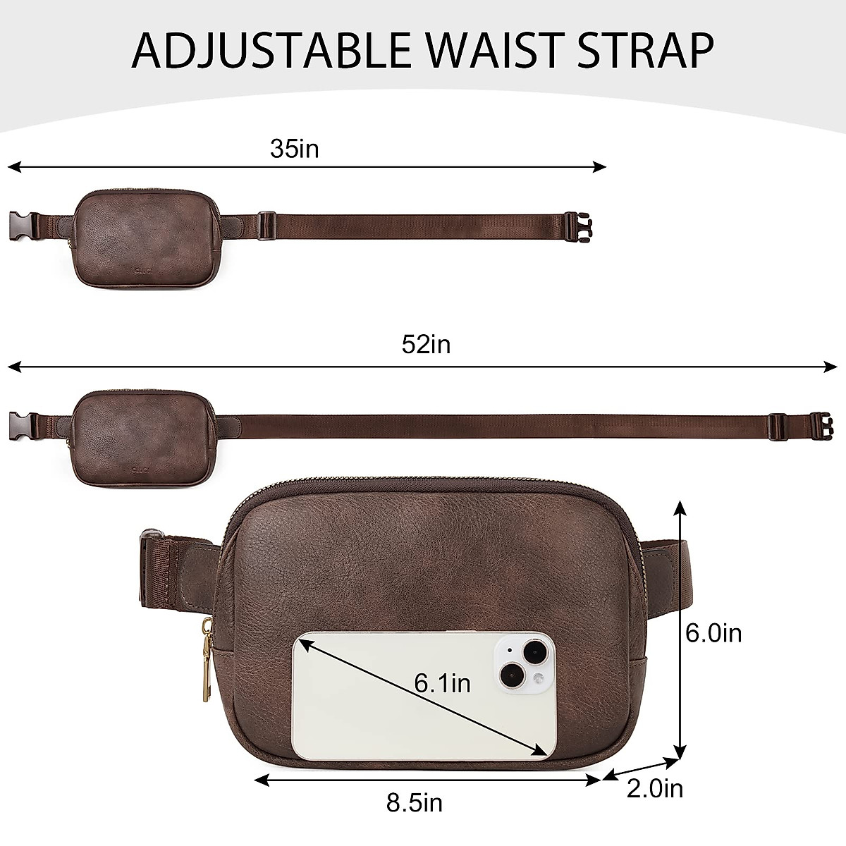 CLUCI Backpack Purse for Women Belt Bag for Women