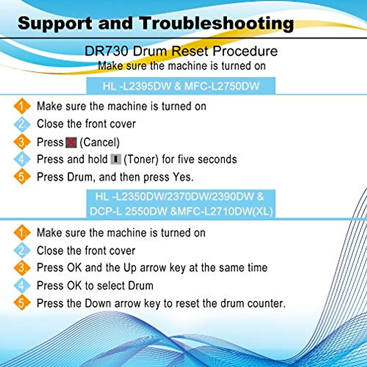 XZMHX DR730 DR-730 Replacement Drum Unit (Not Toner) Compatible for Brother DCP-L2550DW HL-L2390DW HL-L2370DWXL HL-L2370DW MFC-L2710DW MFC-L2750DWXL MFC-L2750DW MFC-L2710DW (1 Black)