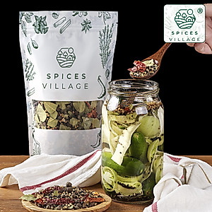 SPICES VILLAGE Pickling Spices [ 6.5oz ] - All Natural Fresh Dried Spices Mix for Pickles, Canning, and Corn Beef, Pickling Seasoning Blend Kit - Kosher, Gluten Free, Non GMO, Resealable Bulk Bag