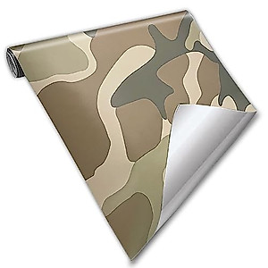 Camo Vinyl Wrap for Car, 5ft×3.2ft Self-Adhesive Waterproof Scratchproof DIY Wrapping Material for Car, Truck, Vehicle, Motorcycle, Computer, Desk (Desert Styles)
