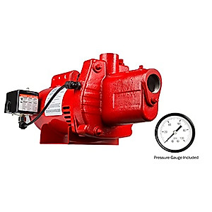 Red Lion RJS-100-PREM 1 HP, 23 GPM, 115/230 Volt, Premium Cast Iron Shallow Well Jet Pump, Red, 602208, 9.1 x 17.8 x 9.1 inches