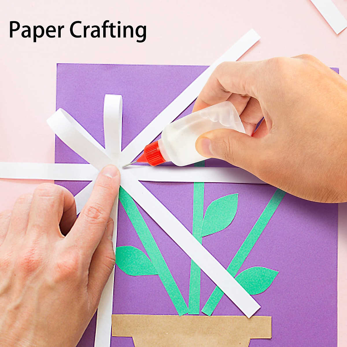 YEAJOIN 18PCS Precision Needle Tip Glue Applicator Bottles, 6 Color 30ML/1 OZ Fine Needle Tip Squeeze Bottle with Mini Funnel for DIY Paint Paper Quilling Craft Glue Ink Liquid Acrylic Painting