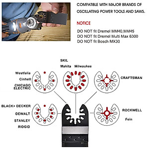 AIRIC 25 pcs Oscillating Tool Blades Kit for Wood Metal Plastic, Universal Multitool Saw Blades Quick Release, Compatible with Dewalt Bosch Dremel Rockwell, etc Brands' Tools