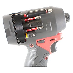 DIY Rabbit M12 Bit Holder for Milwaukee M12 Impact Surge driver Gen 2 with protective BOOT (RH), Magnetic 1/4 hex Drill Bits Organizer for M12 Fuel 2553,2551, Milwaukee Packout Tool Holder Accessories