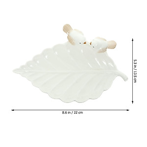 Alipis Jewelry Tray Earring Holder Necklace Display Dish Serving Trays Ceramic Ring Plate Desktop Necklace Container Candy Serving Dishes Display Tray Small Tray 3d Ceramics Dessert Plate