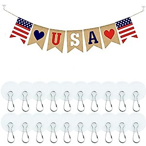 FancyOS Adhesive Ceiling Hanging Hook 3cm Disc Nano Viscose with Spring Binding Rings, Powerful Poster Party/Wedding/Ceremony Decoration Holder, Lights Hanger 20Pcs