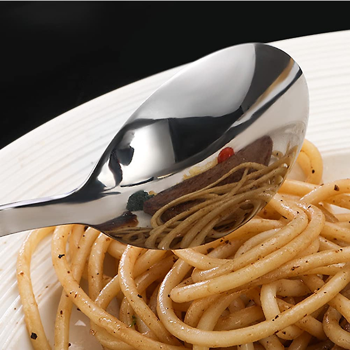 40-Piece Silverware Set with Steak Knives for 8, Food-Grade Stainless Steel Utensils Set Modern Spoons Forks Knives,Tableware Cutlery Set For Home Restaurant Hotel, Mirror Finish Black Handle