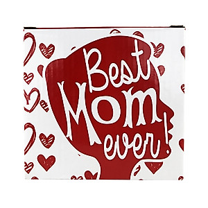 KINREX Best Mom Ever Mug – Valentines Day Gifts Mothers Day Gifts Coffee Cup for Women, Mother, Grandmother, Parent, Gift for Christmas, Birthday, Thanksgiving, Red, 12 oz. Novelty Tea Cups