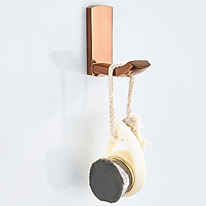 Aothpher 2 Pack Wall Mounted Copper Towel Robe Hook Bath Kitchen Heavy Duty,Rose Gold Polished