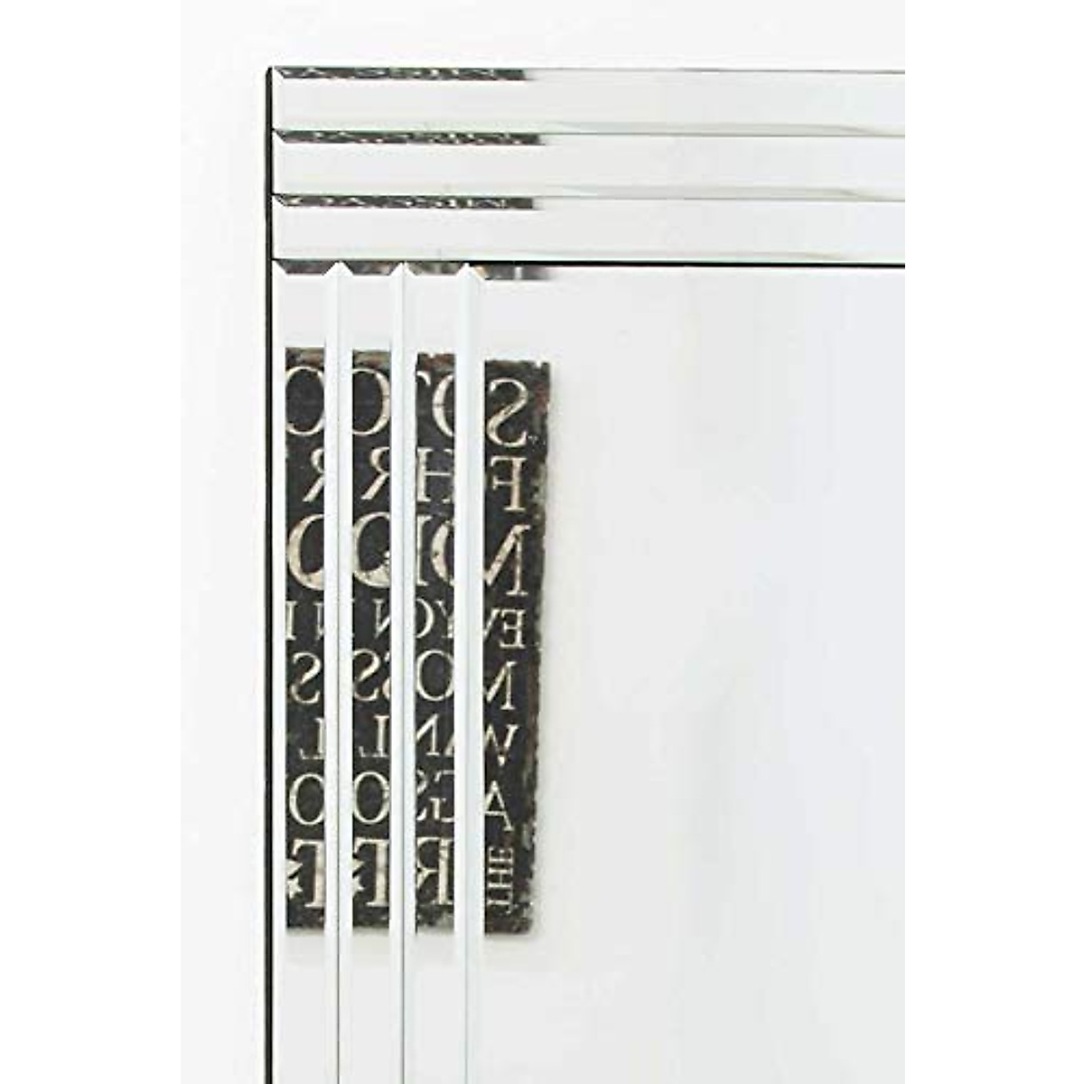 MirrorOutlet Large Frameless Venetian Edge Wall Mirror Modern 3Ft11 X 1Ft3 (119cm X 38cm), Metal, 119x38