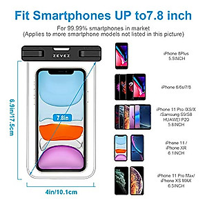 ZEINZE 4 Pack Waterproof Phone Pouch Universal Waterproof Phone Case Dry Bags for iPhone 13 Pro Max XS Max XR X 8 7 6S Plus Galaxy Pixel Up to 6.9