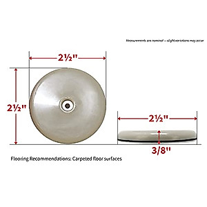 Shepherd Hardware 9454 2-1/2-Inch Round, Adhesive Slide Glide Furniture Sliders, 4-Pack , Beige