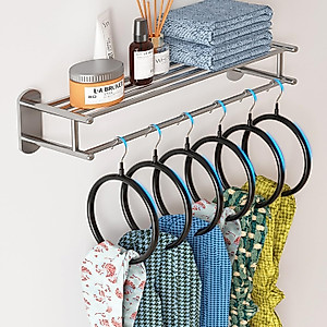 Joyindecor Belt/Scarf Hangers for Closet - 8 PCS Nonslip Space Saving Steel Tie Rings Holder Organizer for Neckties, Shawls Scarves, Veils, Pashminas Display(8 Pack, Black)