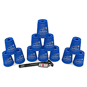 Speed Stacks | Official Sport Stacking Set, Blue - 12 Cups and Holding stem | Top Grade Materials, Low Friction | WSSA Approved