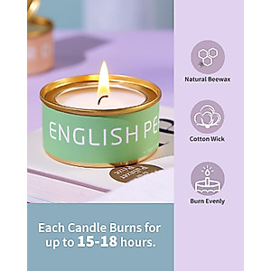 VTS Candles for Home Scented, 6 Pack Aromatherapy Candles (Lavender, Vanilla, English Pear & Freesia, Neroil, Clary Sage, Jasmine Sambac), Candles Gift Set for Stocking Stuffers, Christmas, Birthday