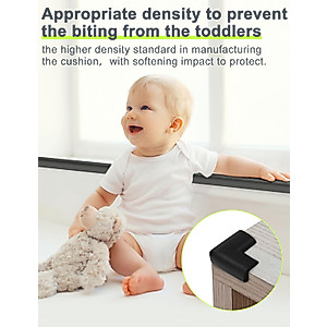 Arinbeb Foam Corner Protector Edge and Corner Guard, with 19 feet Length Foam Safety Bumpers, Baby Proofing Safety Table Corner Protectors Baby Proof Corner Black