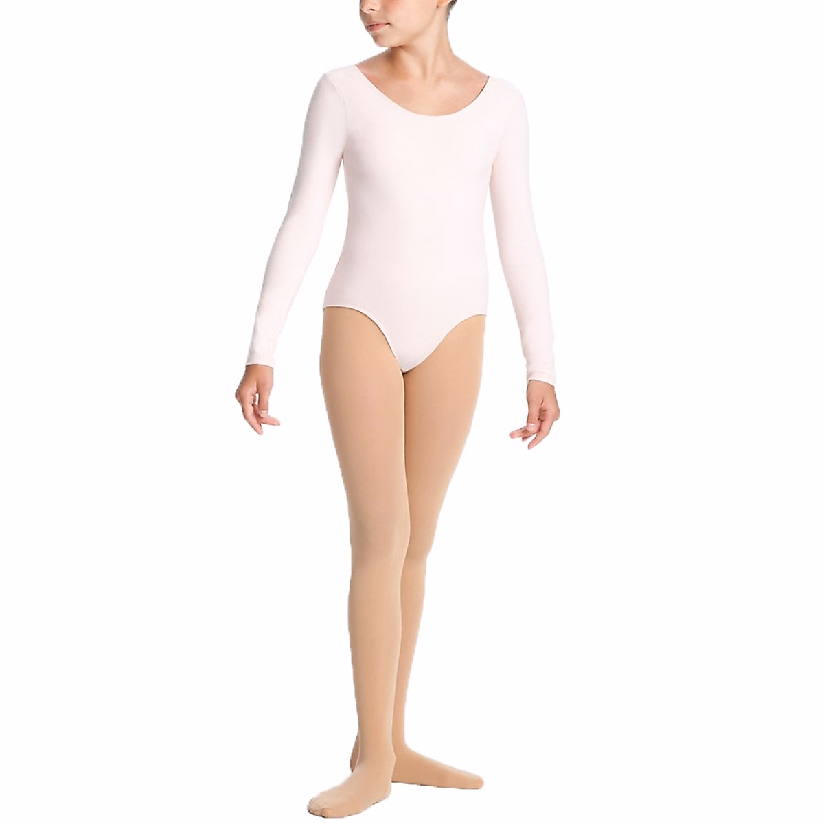 Danskin Big Girls' Long Sleeve Leotard, Theatrical Pink, Large (12-14)
