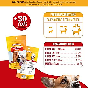 Beefeaters Dog Treats - Triple Flavor Wings 1.48oz Case of 12 | Rawhide Dog Treats Wrapped with Real Chicken | Promotes Dental Health | Dog Food Long-Lasting Chew | Training Treats for All Dog Sizes