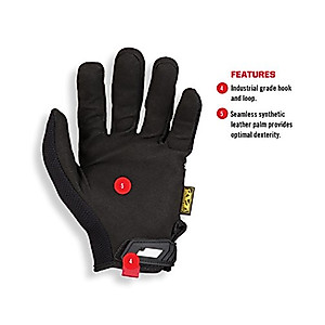 Mechanix Wear: The Original Work Glove with Secure Fit, Synthetic Leather Performance Gloves for Multi-Purpose Use, Durable, Touchscreen Capable Safety Gloves for Men (Black, Small)