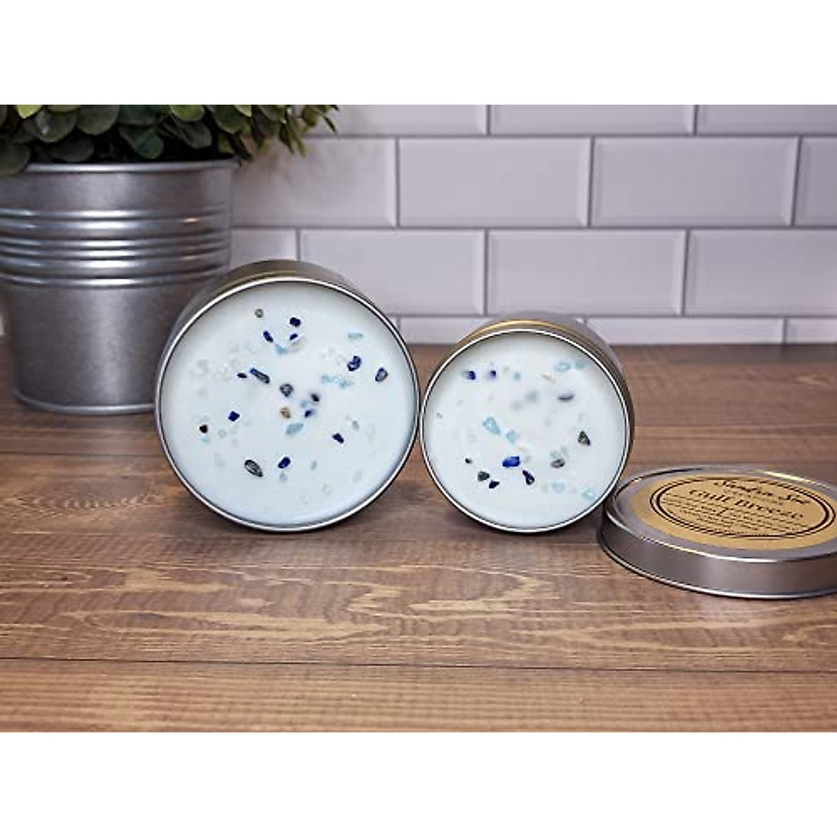 Sandra Sue Creations | Wickless Candle | All Natural | Highly Fragrant | 4oz and 8oz (White Tea & Sage, 4 oz)