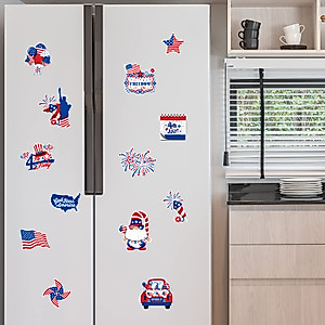 Whaline 13Pieces Independence Day Refrigerator Magnets Patriotic July 4th Gnomes USA Flag Decorative Fridge Magnetic Stickers for Fridge Metal Door Mailbox Locker Office Cabinets Decor