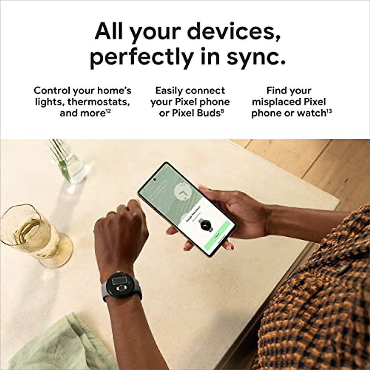 Google Pixel Watch - Android Smartwatch with Fitbit Activity Tracking - Heart Rate Tracking - Polished Silver Stainless Steel case with Chalk Active band - WiFi