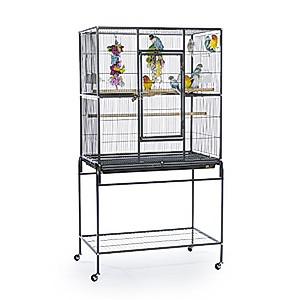 Prevue Pet Products Wrought Iron Flight Cage with Stand, Black Hammertone