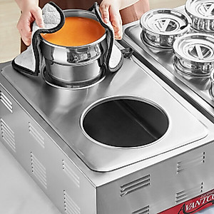 TrueCraftware- 2 Hole Stainless Steel Steam Table Adapter Plate 6-1/2” and 8-1/2” fits 4 qt and 7 qt. Inset Pans- for Soup Station Soup Warmer Soup Chafer Applicable for Kitchen Catering Restaurant