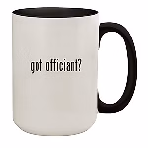 Knick Knack Gifts got officiant? - 15oz Ceramic Colored Inside & Handle Coffee Mug Cup, Black