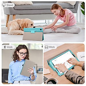 JKhandy Case for 2024 Tcl Tab 8 SE MODEL 6048E / TCL Tab 8 Plus MODEL 9138S / TCL Tab 8 LE MODEL 9137W / TCL TAB 8 WiFi Model 9132X, Leather Protective Stand Tablet Cover with Pencil Holder, Sky Blue