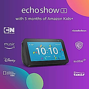 Echo Show 5 with 3 months of Amazon Kids+ (auto-renewal) - Charcoal