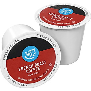 Amazon Brand - Happy Belly Dark Roast Coffee Pods, French Roast, Compatible with Keurig 2.0 K-Cup Brewers, 100 Count