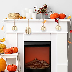 COCHIE DIY 3D Pumpkin Fall Wood Crafts to Paint for Kids Adults, Paintable Unfinished Wooden Slices for Craft, Autumn Pumpkins Cutouts Ornaments for Painting Decorations (24 PCS)