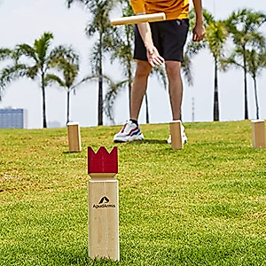 ApudArmis Kubb , Viking Chess Outdoor Clash Toss Yard Game with Carrying Case - Rubber Wooden Backyard Lawn Games Set for Teenagers Adults Family