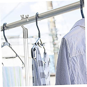 FONDOTIN 4pcs Clothes Rail Clothes Fork Stainless Steel Hooks Stainless Steel Forks Home Supplies Clothes Rod Shepherds Long Reach Pole Hooks Retractable Clothesline Outdoor Pole Parts Cane