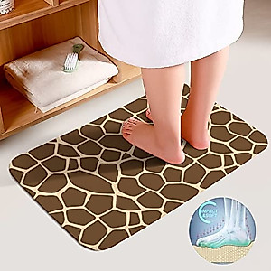 Roargy Bathroom Rugs Sets 3 Piece Bath Mat Giraffe Machine Wash Absorbent Soft Shower Tub Mat Toilet Non-Slip Home Decor Gifts for Her,15''×25''