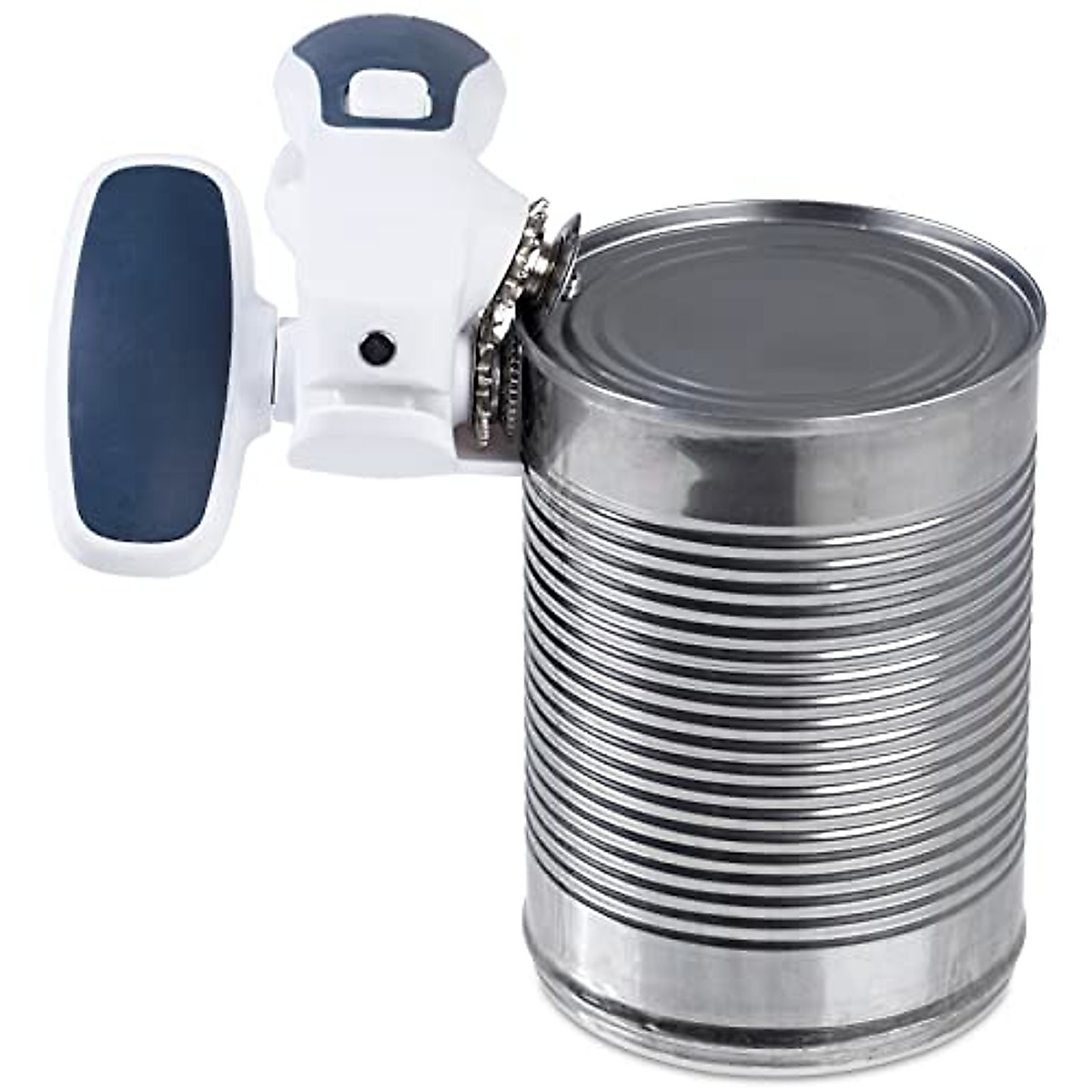 Zyliss E930043 Can Opener Lock and Lift, Plastic/Stainless Steel, White/Grey, Manual Tin Opener, Safe and Easy Lid Removal/Disposal, Lock and Unlock Safety, Dishwasher Safe