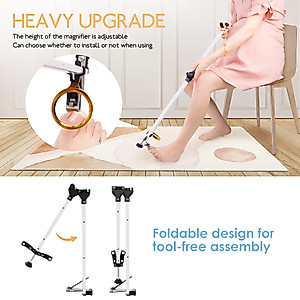 Foldable Long Handle Toenail Clippers Scissors, Easy Reach Pedicure Auxiliary Tools, Extended Nail Clippers for Seniors,Overweight, Hip and Waist Patients| Easy to Carry(with Magnifier, 32Inch)