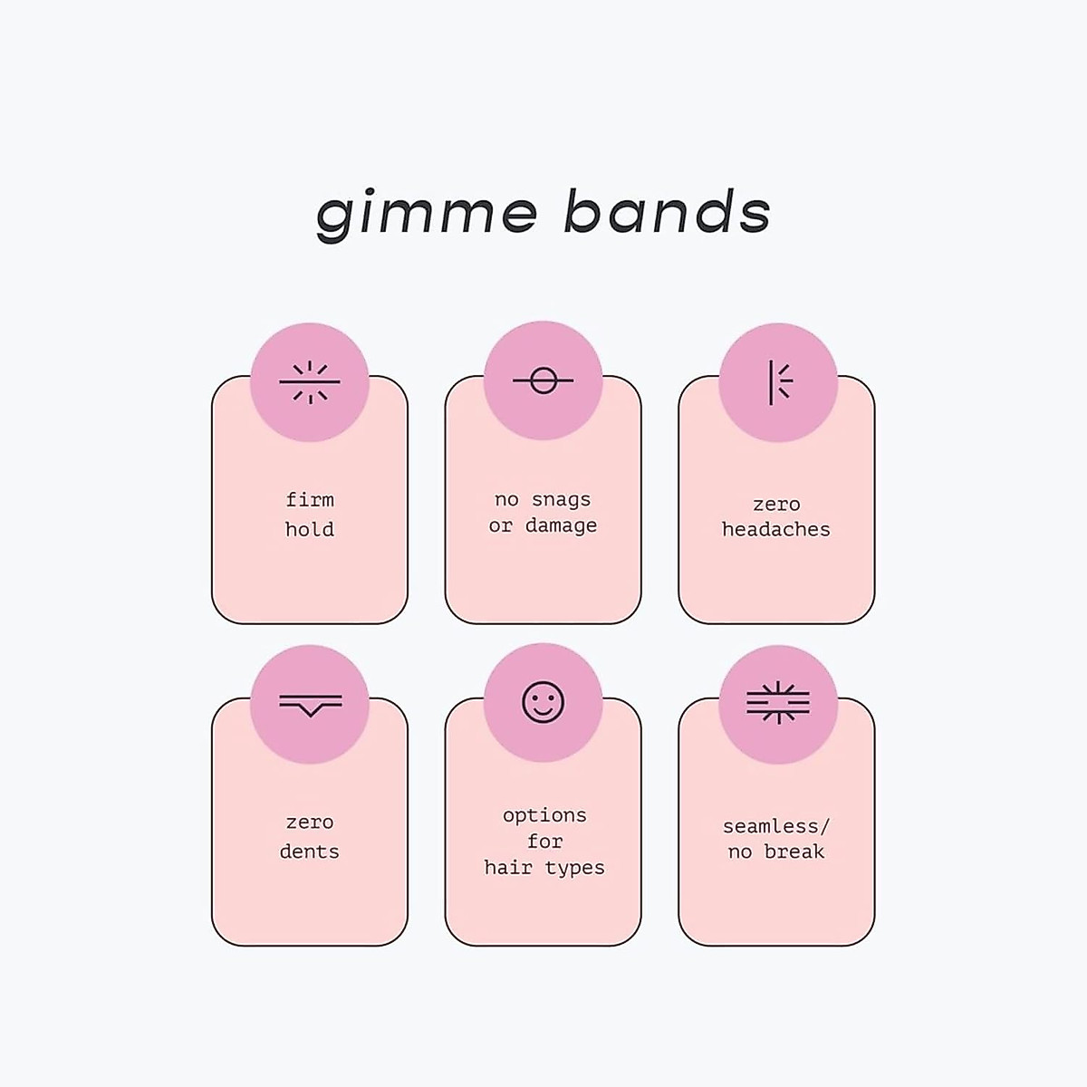 Gimme Beauty - Long & Curly Fit Hair Ties - Neutral - Damage Free Hair Ties - Seamless Microfiber Elastics - Long & Curly Hair Accessories - No Snagging, Dents, or Breakage (6 Count)
